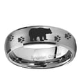 Bear and Paw Brushed Gray Dome Tungsten Men Ring 10MM - Walmart.com