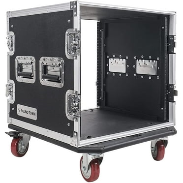 Sound Town 12U Pro Audio Mixer PA DJ Rack/Road Case with Wheels, STMR ...