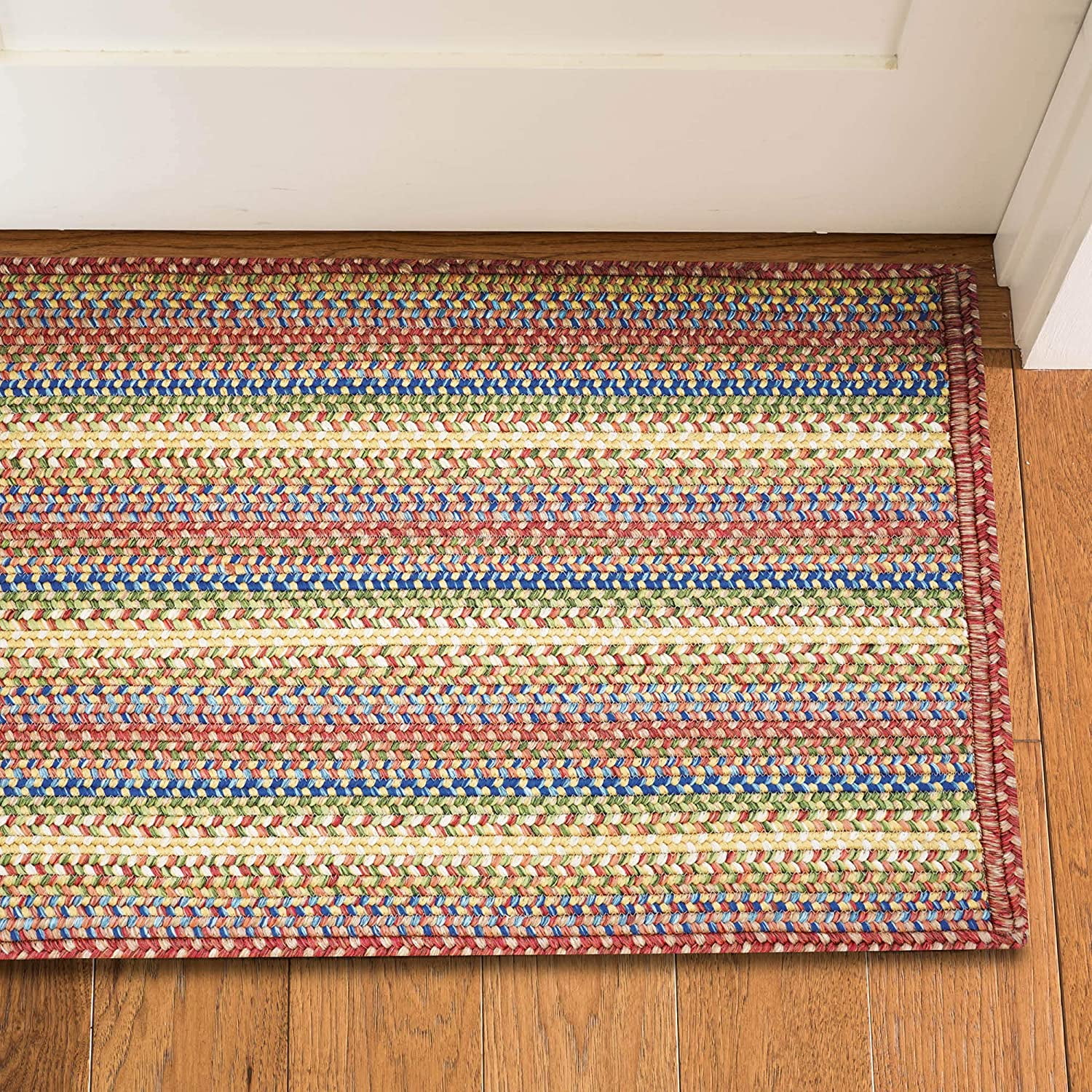 Homespice Venice 20x30" Red Braided Doormat, Washable Rug for Kitchen ...