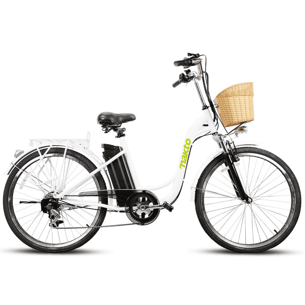 Nakto 26in CAMEL White Step-Thru City Electric Bicycle for Women 250w ...