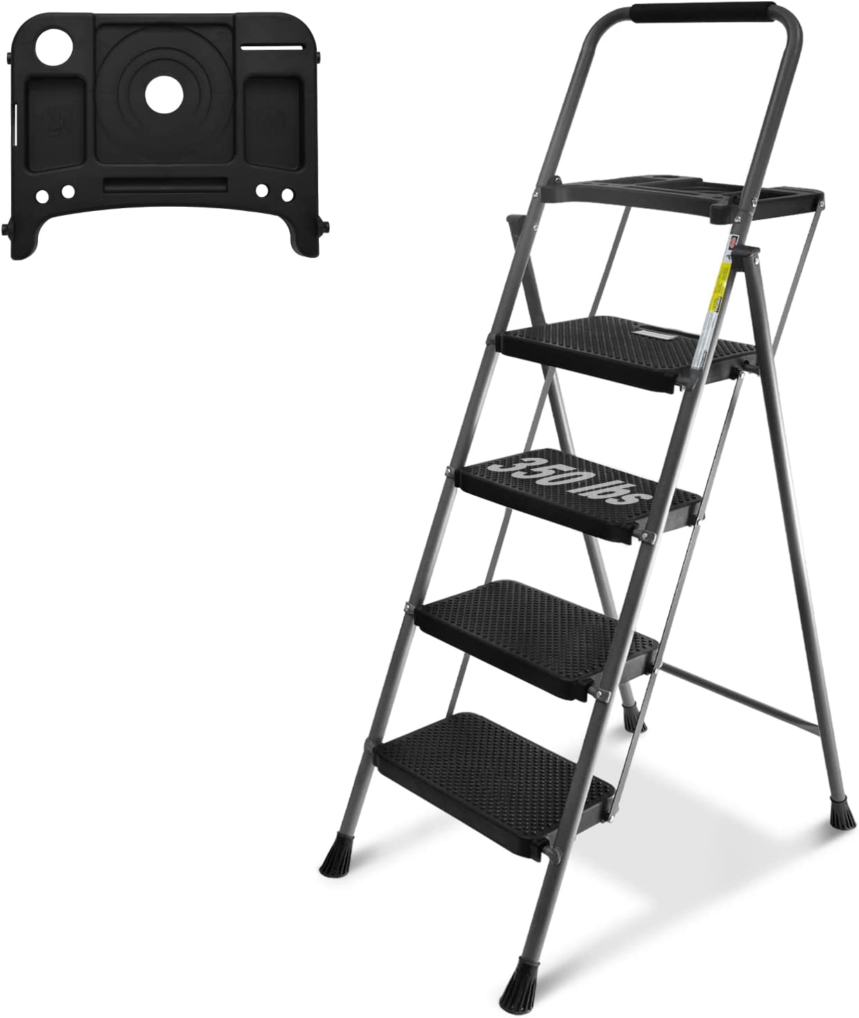4 Step Ladder FACESOFT Lightweight Folding 4 Step Stool With Tool 4-step-ladder-facesoft-lightweight-folding-4-step-stool-with-tool