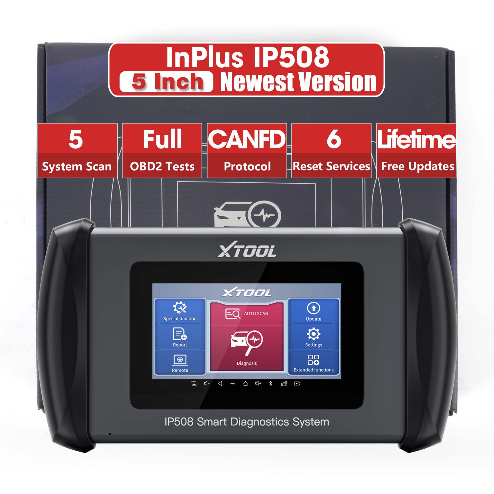 XTOOL InPlus IP508 Automotive Diagnostic Scan tool, 5-System OBD2 Auto ...
