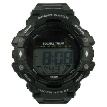 George Men's Digital Watch: Black Case, Positive Display, Plastic Band ...