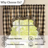 Park Designs Buffalo Check Ruffled Black Swags 72" x 36" - Walmart.com