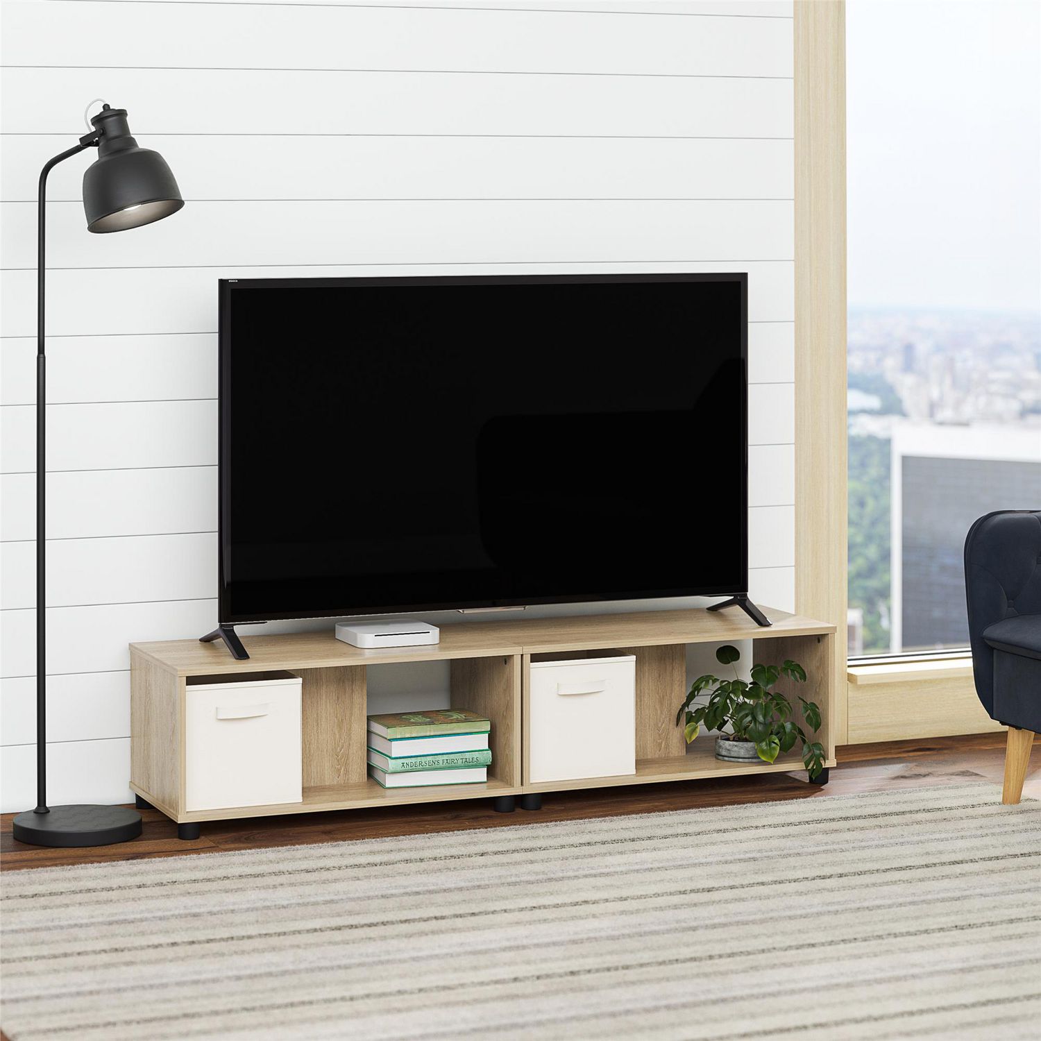 Mainstays Adjustable Side by Side or Stacking TV Stand for TVs up to 70 ...