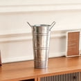 Galvanized Metal Vases with Handle,Rustics Flower Bucket for Cut Flower ...