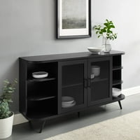Manor Park Modern Curved Buffet Table w/Open Shelves