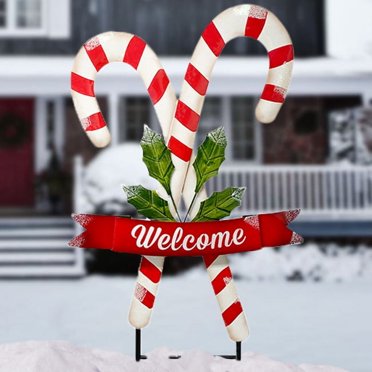 Briarwood Lane Candy Cane Metal Yard Art - Walmart.com