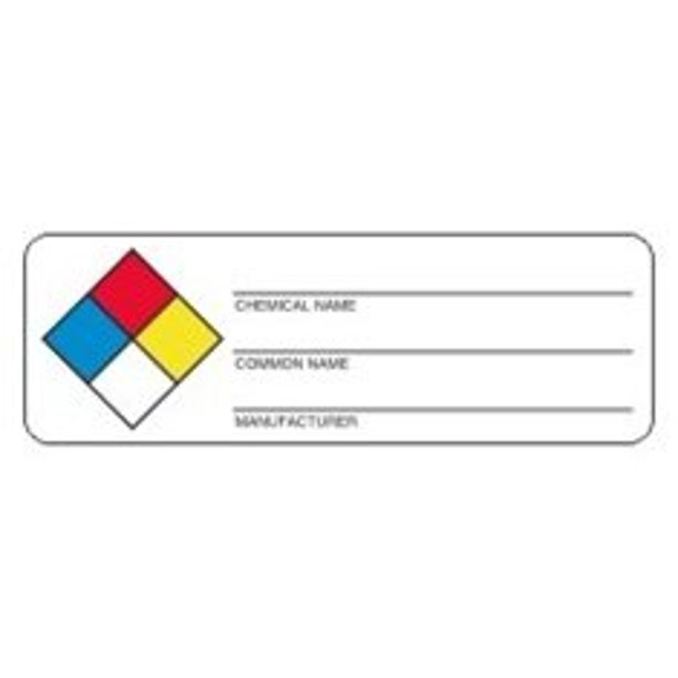 Chemical 4 Colors Hazmat Write-on Labels, 3 x 1 inches, Paper, Roll of ...