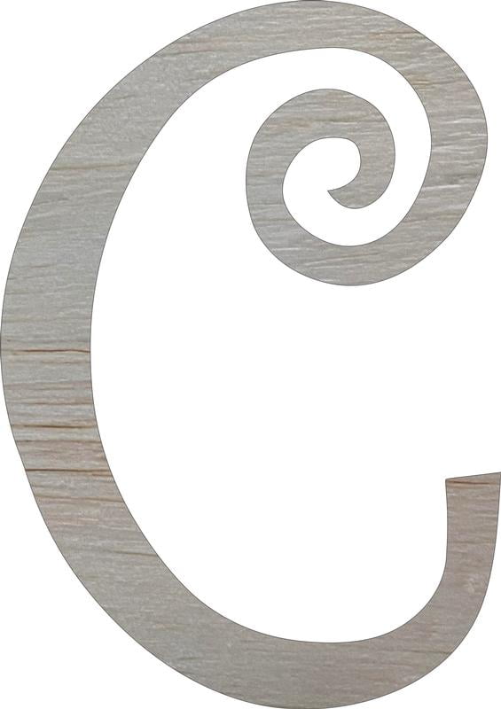 Unfinished Wood 22'' Curlz Letter C, Wall Hanging Alphabet Craft ...