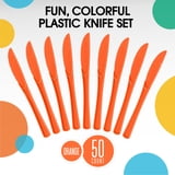 Exquisite Disposable Knives - 100 Orange Plastic Knives - Orange Party ...