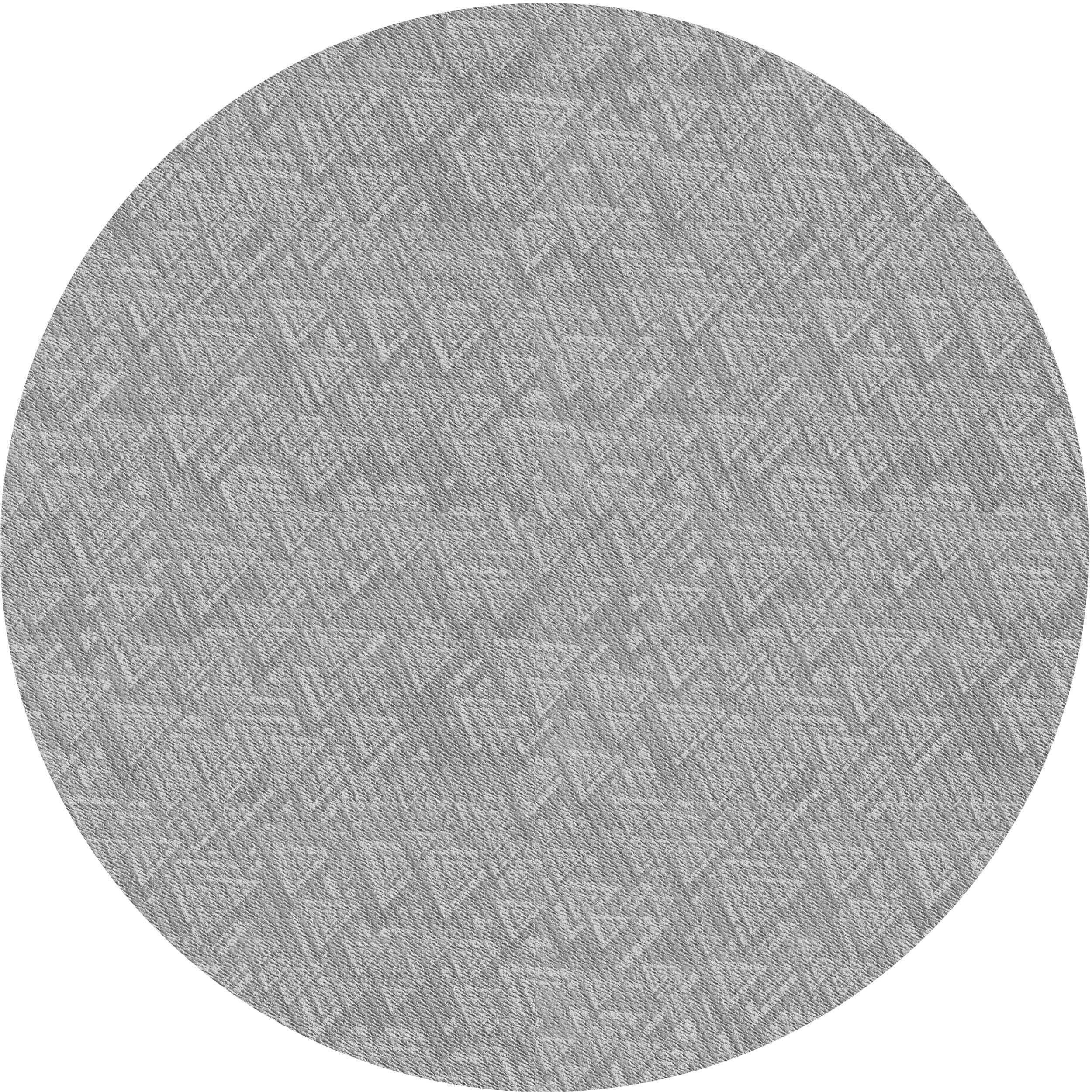 Ahgly Company Indoor Round Patterned Silver Gray Area Rugs, 5' Round ...