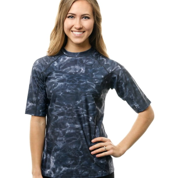 Aqua Design Rashguard Swim Shirts for Women UPF50+ Short Sleeve Rash ...