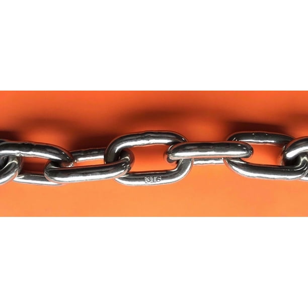 Stainless Steel 316 Chain 1/2" (13mm) Chain (by the foot) - Walmart.com