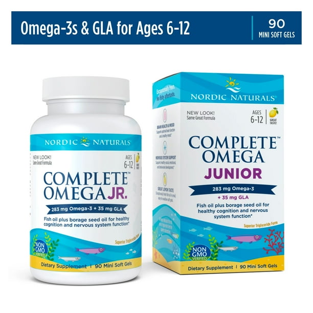 Nordic Naturals Complete Omega Junior Softgels, 518 Mg Omegas 3-6-9, 90 ...