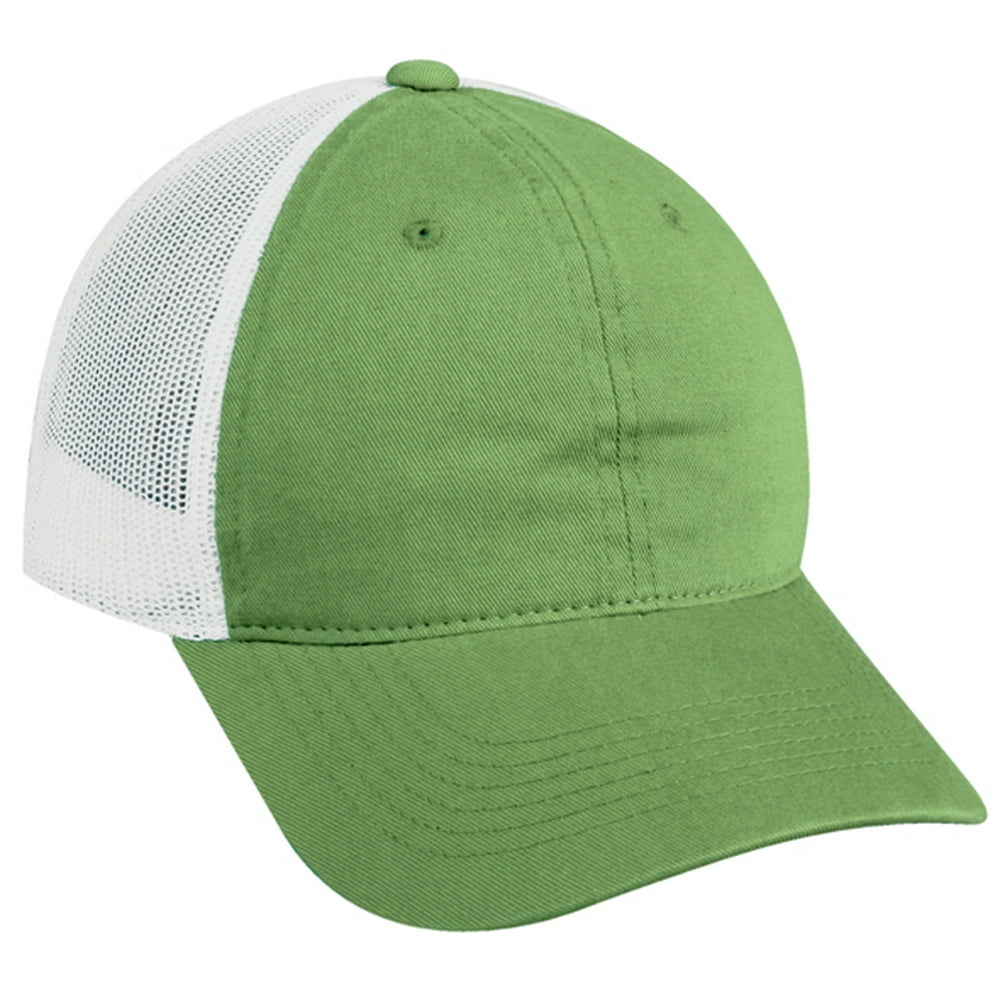 Outdoor Cap FWT-130 Heavy Garment Washed, Mesh Back, Lime green/white ...