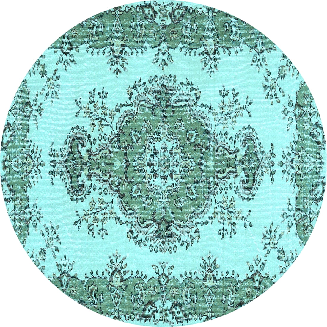 Ahgly Company Indoor Round Abstract Light Blue Contemporary Area Rugs ...