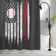 Baseball USA Flag Shower Curtains for Bathroom, Distressed Vintage Red ...