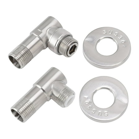 Toilet Valve,Angle Stop Valve Male G1/2 304 Stainless Steel 1 in 2 Out Integrated Design ...