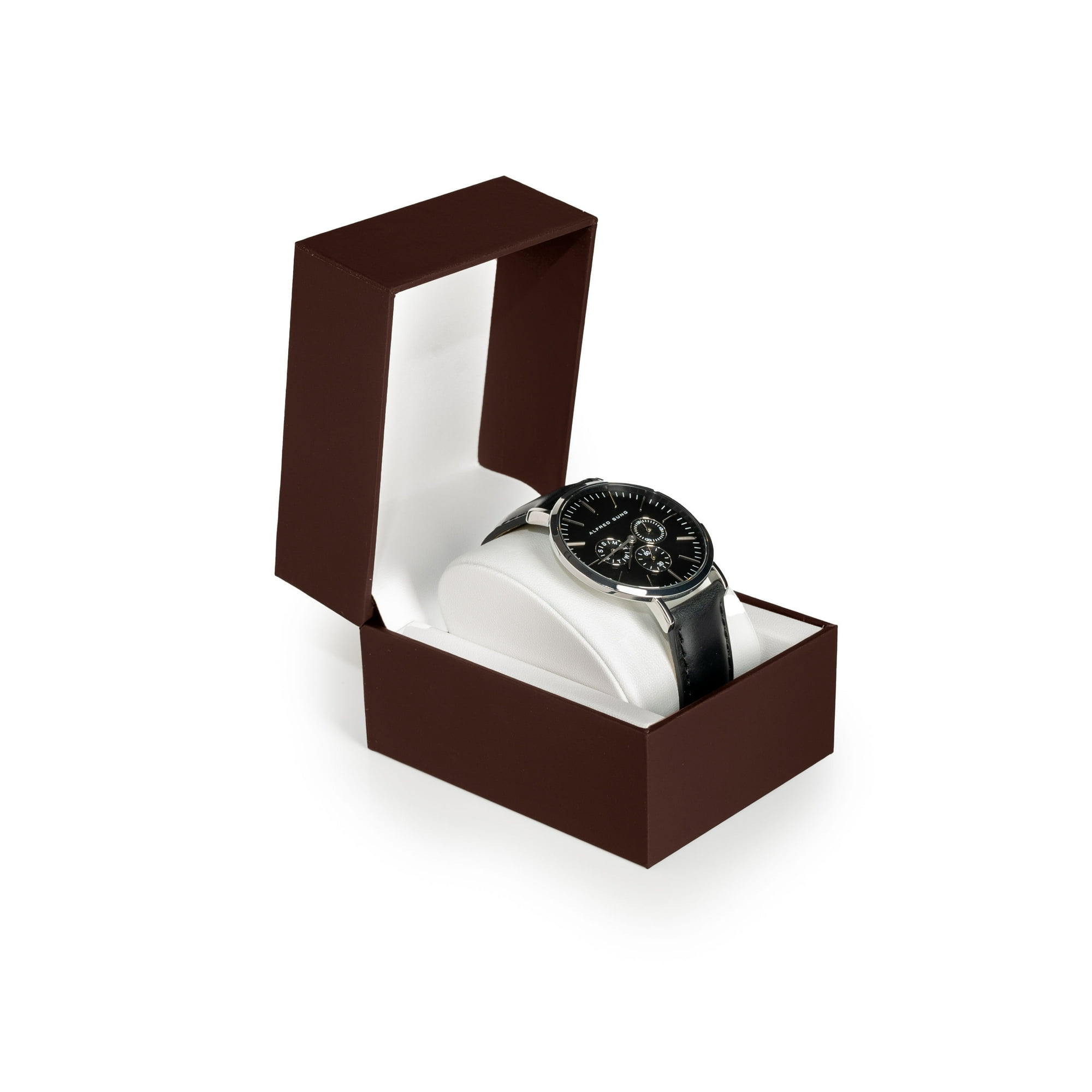 Prestige & Fancy Premium Black Watch Gift Box With Pillow - Single Watch Case Storage Box Pu Wristwatch Display Case Organizer For Men And Women For C