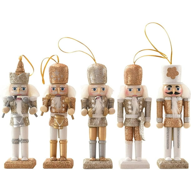 Pieces Christmas Nutcracker Ornaments,12cm Wooden Nutcracker Soldier ...