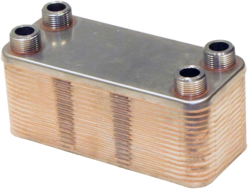B3-12A 40 Plate Stainless Steel Heat Exchanger with 1/2" Male NPT Ports ...