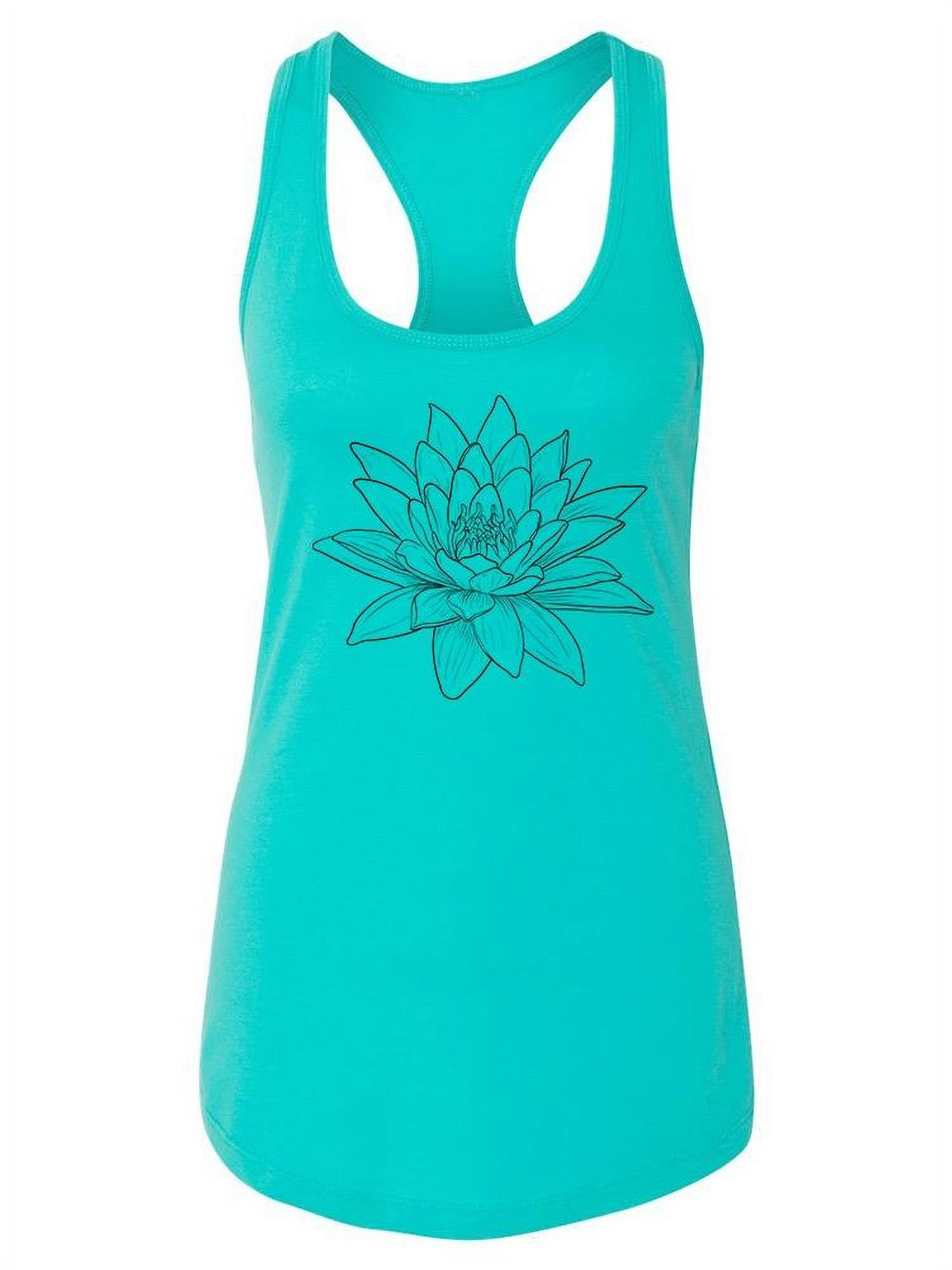 Lotus Flower Line Art Tank Women -Image by Shutterstock, Female x-Small ...