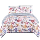 Big One Floral Cotton Full/Queen Bedding Set: Jacobean Ivory Reversible ...