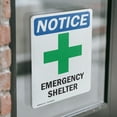 (2 Pack) Emergency Shelter Sign With Symbol OSHA Notice Sign 5 Inch X 3 ...