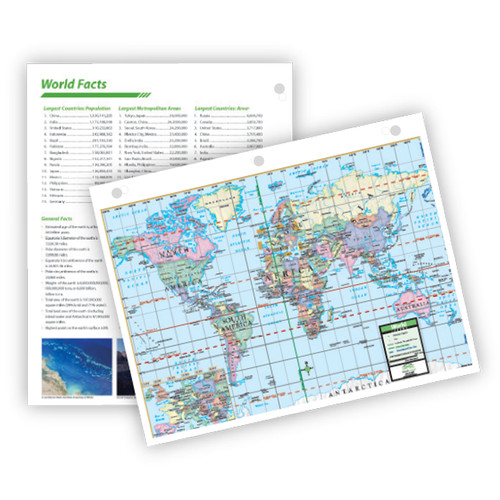 Universal Map World Notebook Map with Fact Sheet - Walmart.com