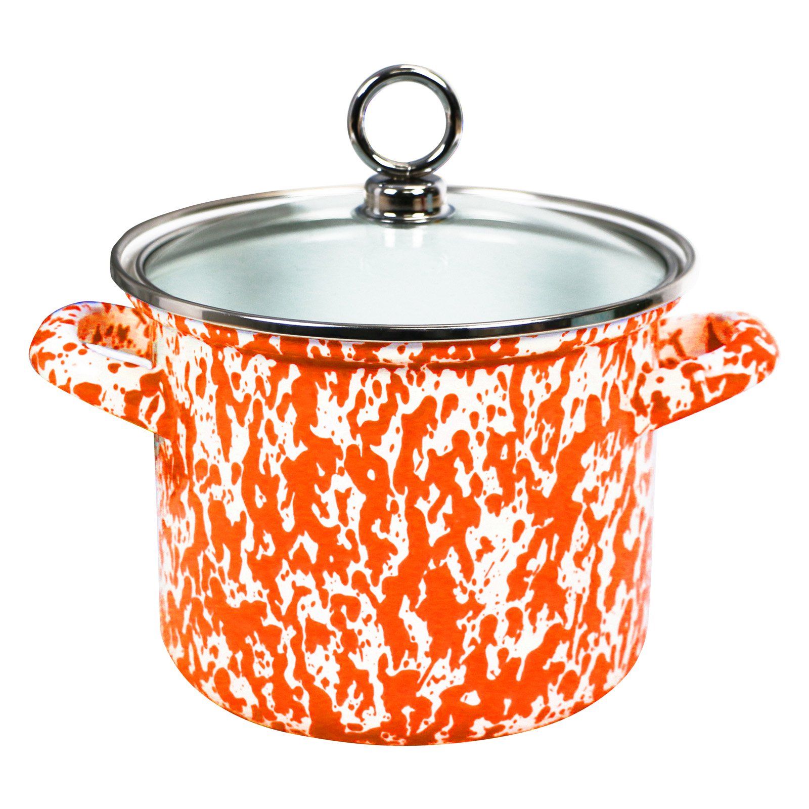 Calypso Basics, 1.5 Qt. Marble Effect Stock Pot, Orange Marble ...