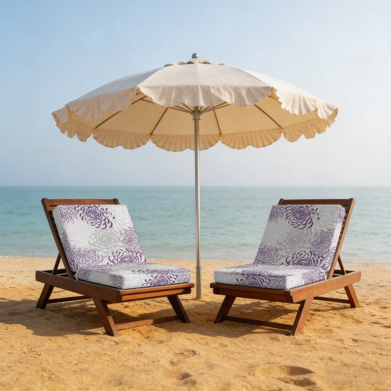 Purple Flower Chrysanthemum Outdoor Seat Cushion Covers Set of 2 ...