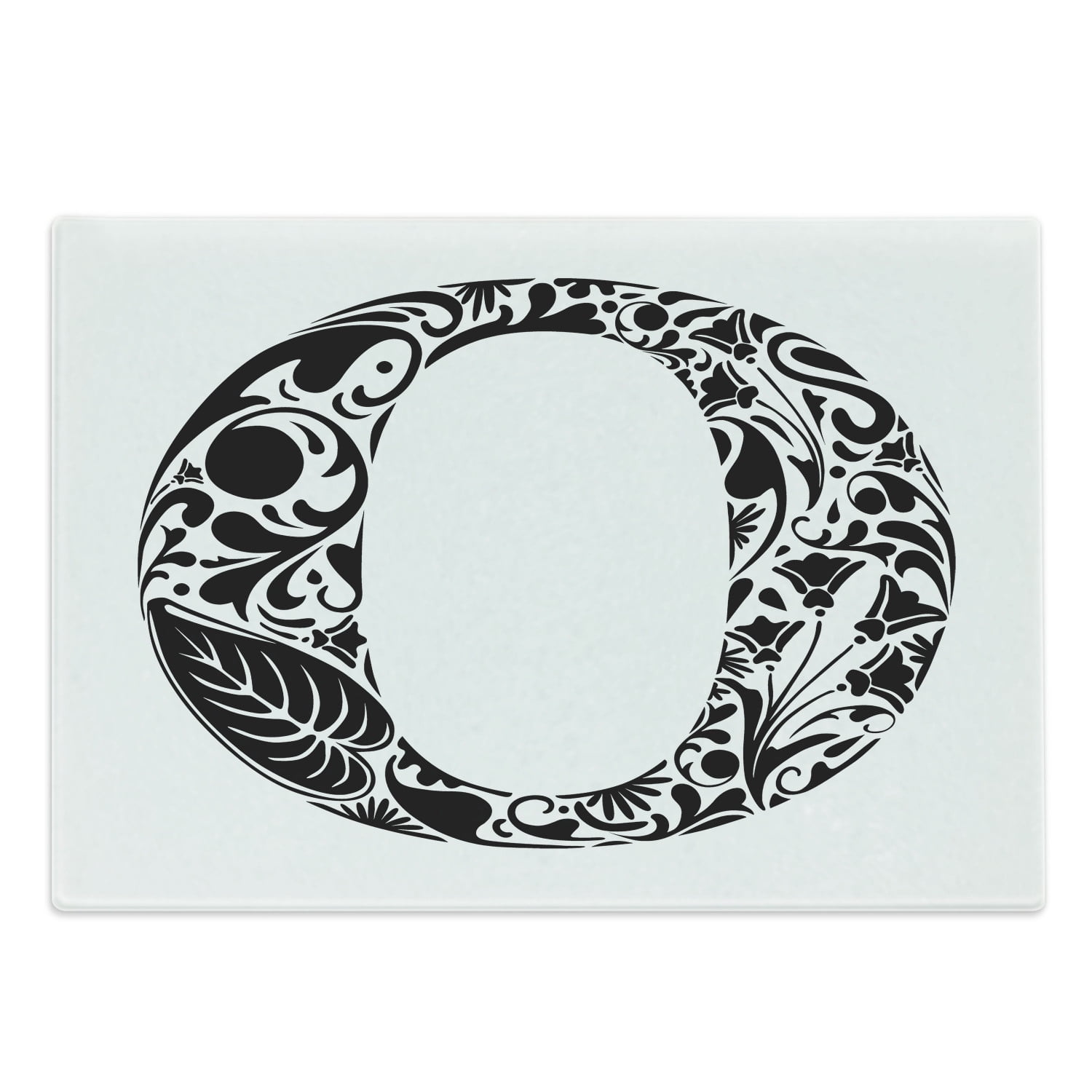 Letter O Cutting Board, Monochromatic Design Uppercase O with Classical ...