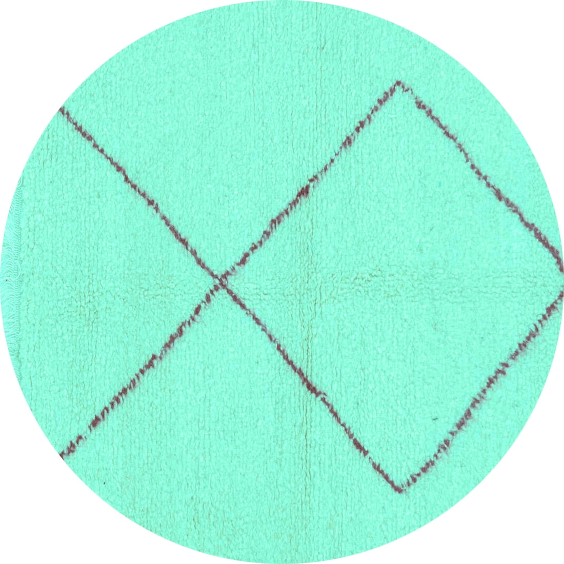 Ahgly Company Indoor Round Solid Turquoise Blue Modern Area Rugs, 8 ...