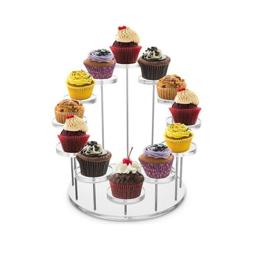 BalsaCircle 29" Clear 12 Arm Tiered Round Acrylic Cupcake Holder ...