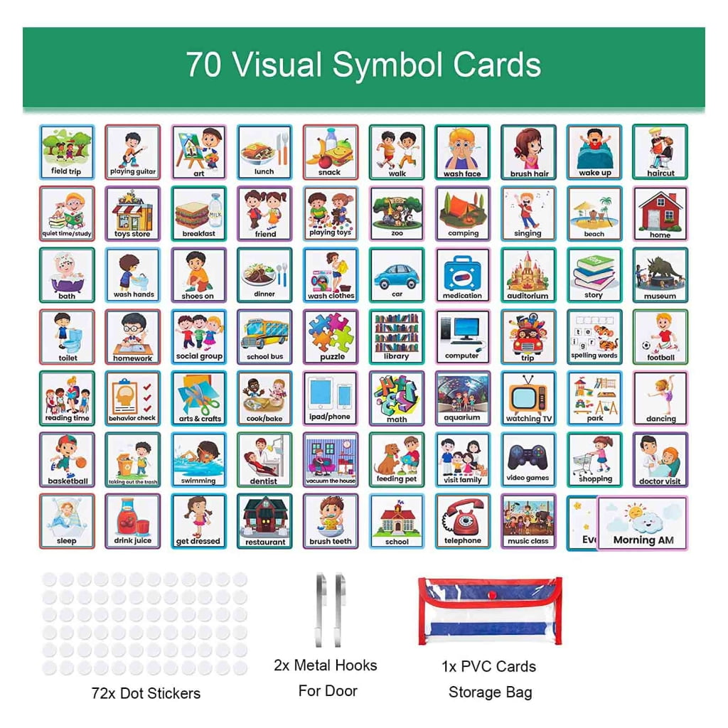 Buy 70 Pieces Cartoon Visual Schedule Card Kids Daily Routine Cards ...