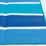 Mainstays 5x7 ft Aqua Blue Outdoor Beach Mat, Lightweight, Stain ...
