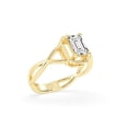 1.0 Carat Emerald Cut Moissanite Engagement Ring Sterling Silver Split ...