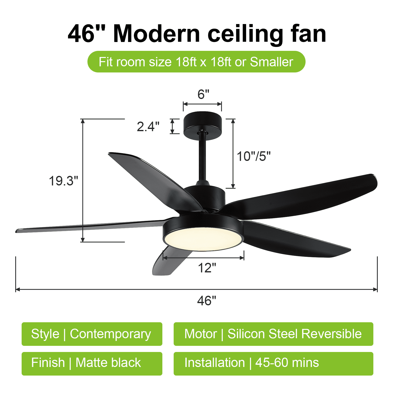 Ceiling Fan Room Size Chart | Shelly Lighting