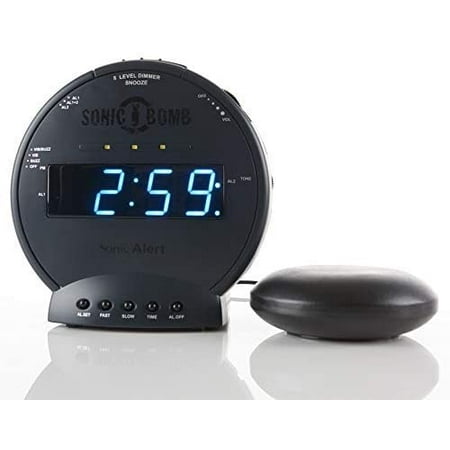 Sonic Bomb Dual Extra Loud Alarm Clock with Bed Shaker, Black | IBAOLEA ...