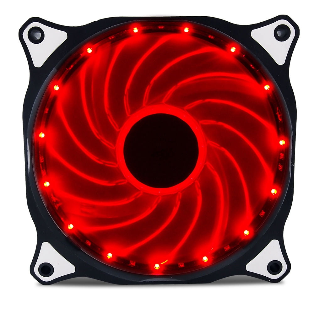 Vetroo 120mm Red 15-LEDs Cooling Fan for Computer PC Cases, CPU Coolers ...