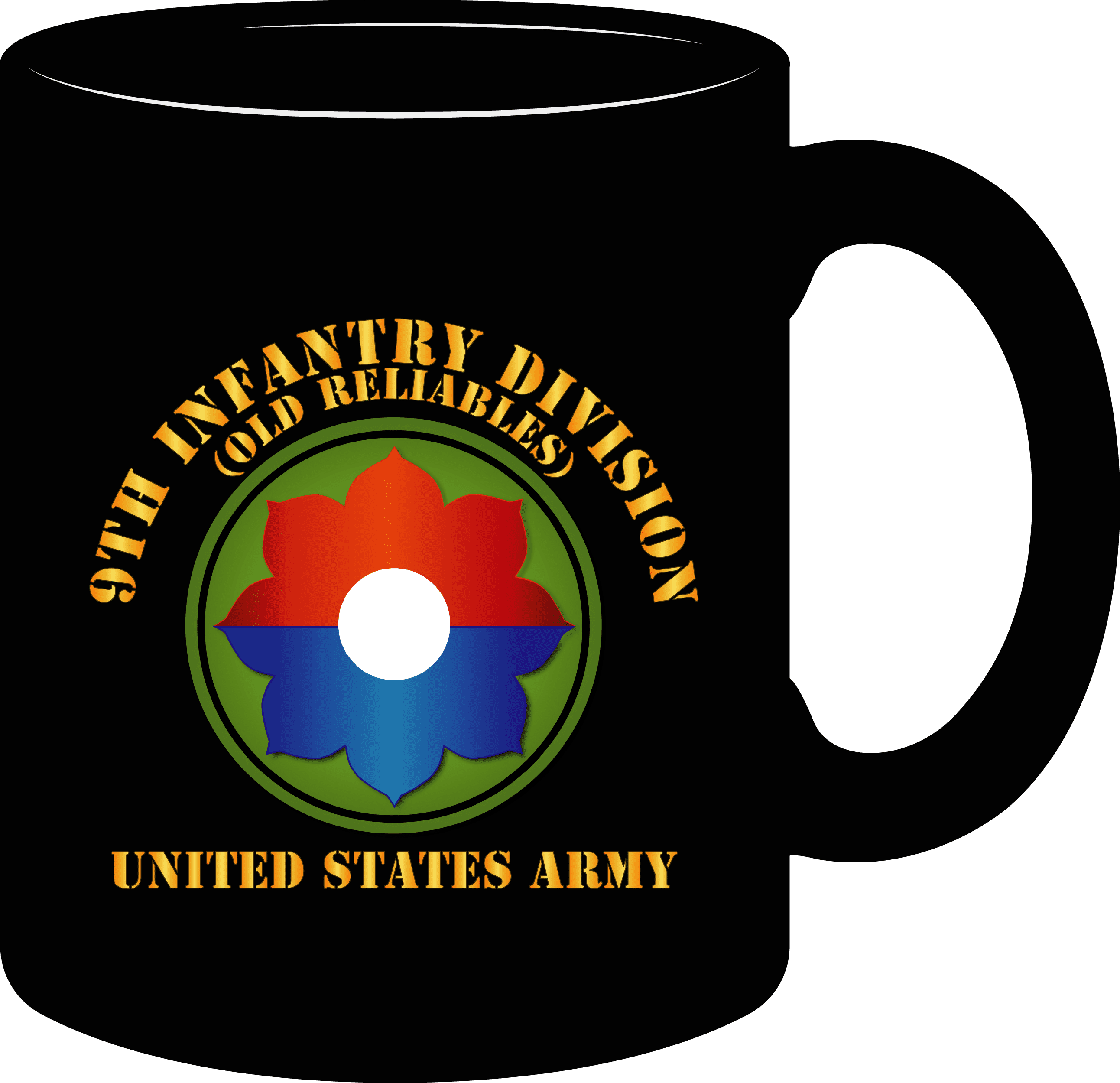 Black, 11 Oz, Coffee Mug - Army - 9th Infantry Div - Us Army - Old ...