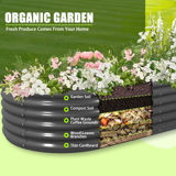 Anleolife 6-Pack 8x4x1.5ft Galvanized Raised Garden Beds Kit, Oval ...