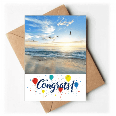 Ocean Sand Beach Bird Sea Picture Wedding Cards Congratulations ...