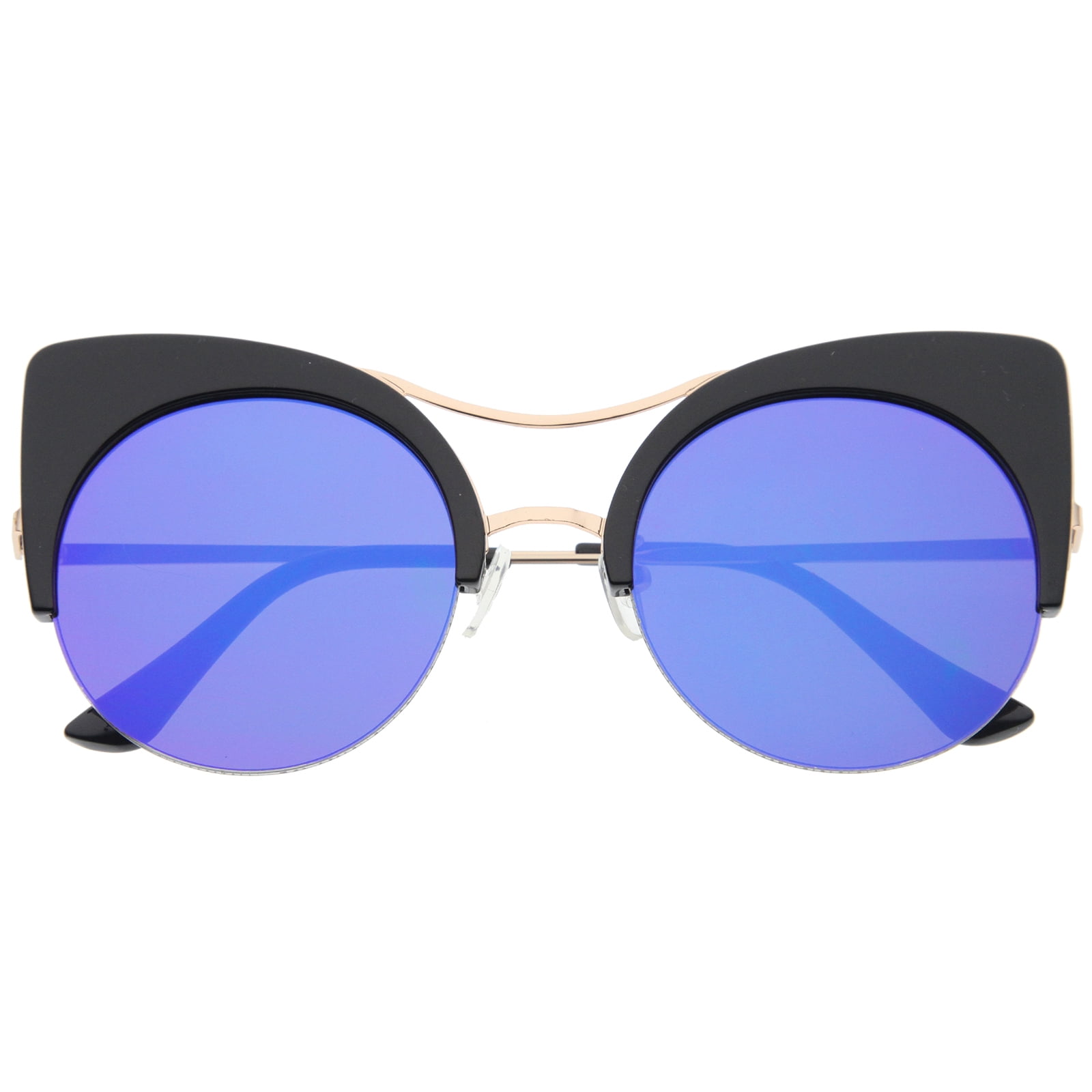 sunglassLA Unisex Womens Oversized Half Frame Semi-Rimless Flat Lens ...