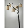 Adesso Trinity 5-Arm Arc Lamp Antique Bronze and Burlap Fabric Shade ...