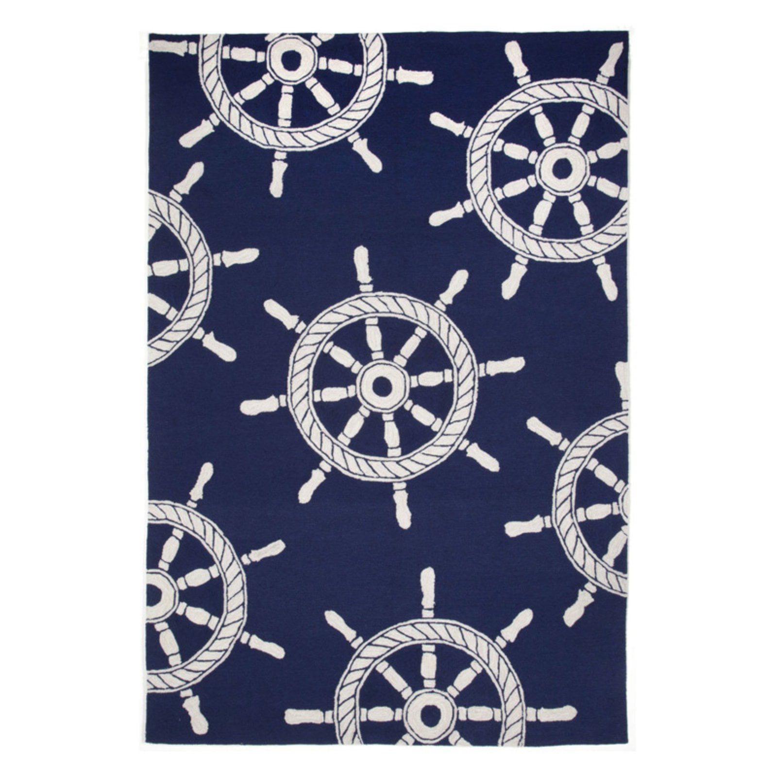 Liora Manne Frontporch Ship Wheel Navy Indoor/Outdoor Area Rug ...