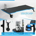 Blue 47.5" Gaming Desk Z-Shaped Computer Office Table w/Gaming Handle ...