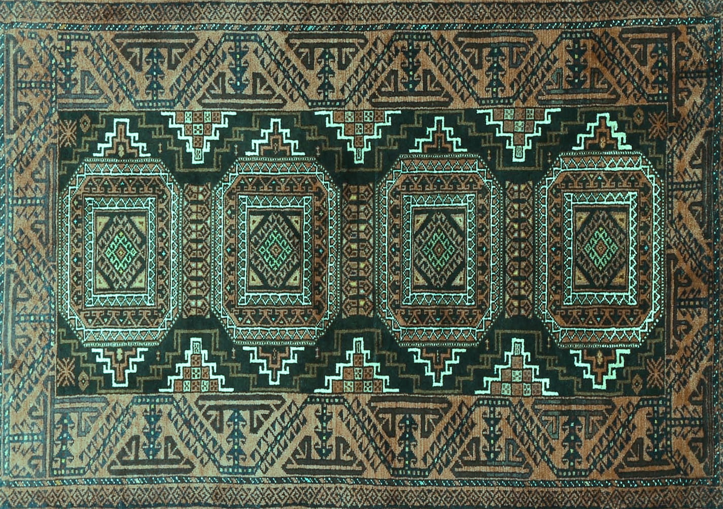 Ahgly Company Indoor Rectangle Persian Turquoise Blue Traditional Area ...