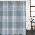 Blue Sky Buffalo Plaid Bathroom Shower Curtains with 12 Hooks Polyester ...